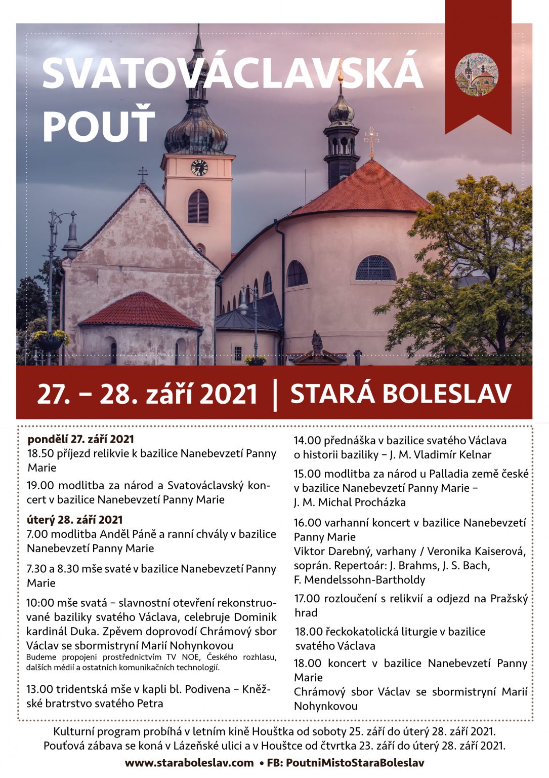 Program Svatováclavské pouti 2021 – Poutní místo Stará Boleslav